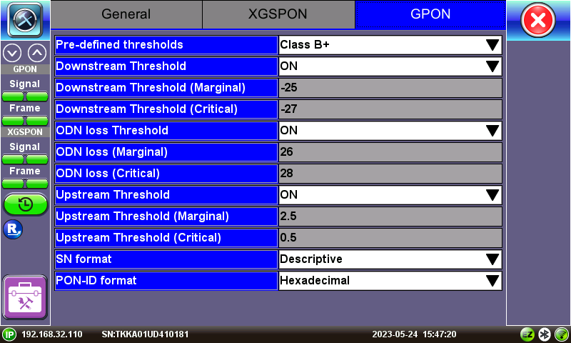 GPON/XGS-PON Test Procedure