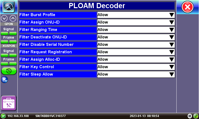 PLOAM Decoder Filtering